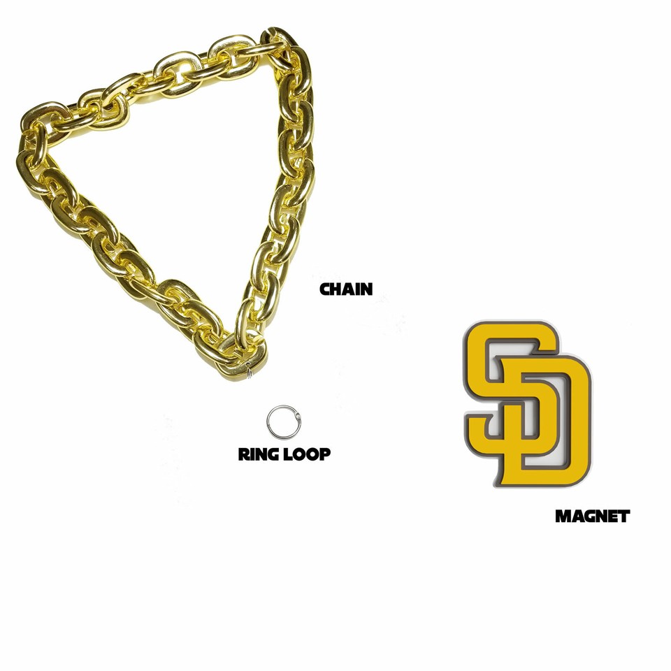 New MLB San Diego Padres GOLD Fan Chain Big Necklace Foam | eBay