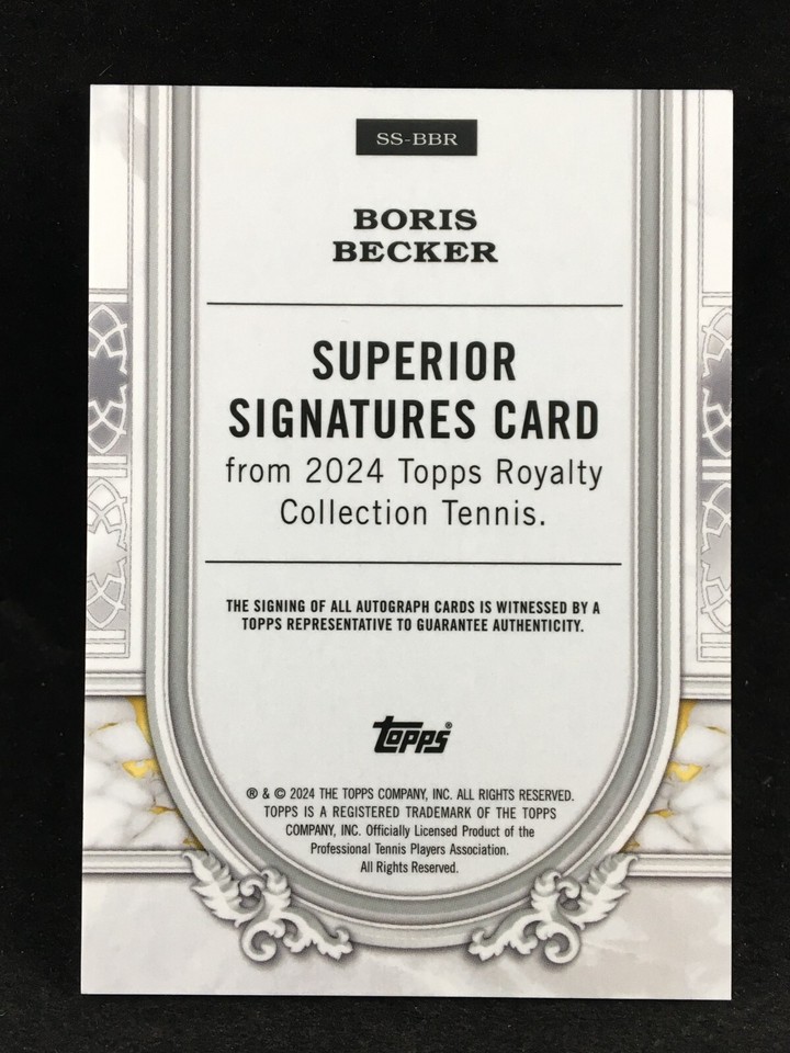 Boris Becker 2024 Topps Royalty Tennis SUPERIOR SIGNATURES /75 Auto ...