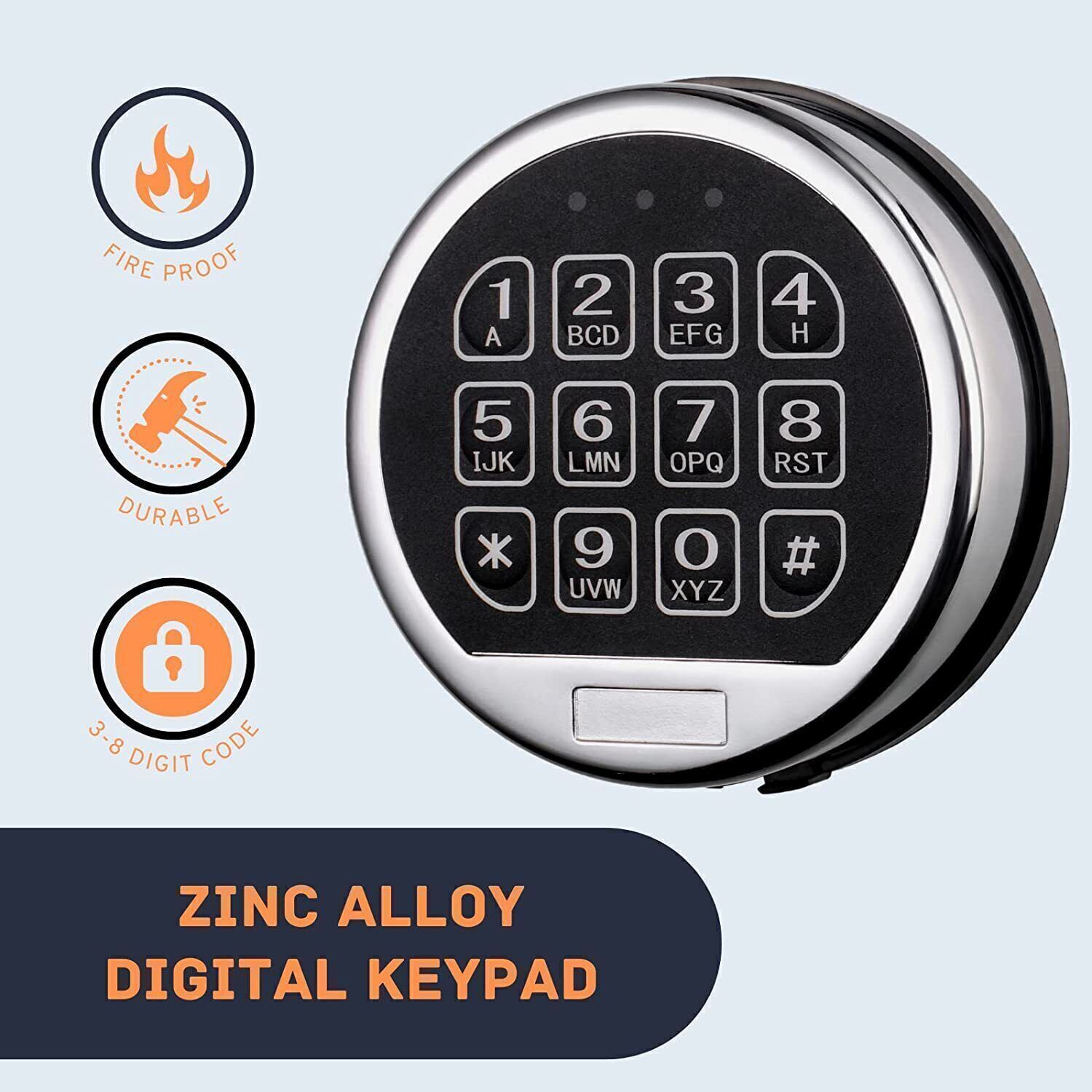 Gun Safe Lock Replacement Electronic Solenoid Lock With Chrome Keypad ...