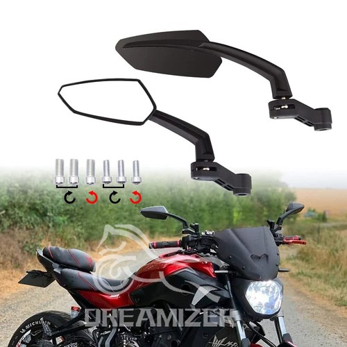 10mm Motorcycle Reaview Side Mirrors For Yamaha XSR700 900 MT-125 MT-09 ...