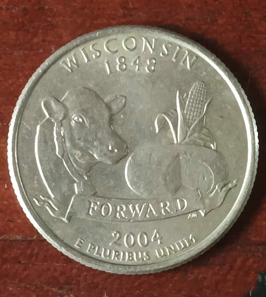 Very Rare 2004 'P' Wisconsin Quarter ERROR Extra Leaf/Corn Cob One of a ...