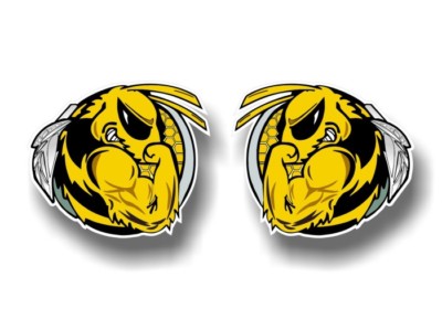 2 Fighting Bee 5" Vinyl Decals Snowmobile Summit Sled Trailer Decal ...