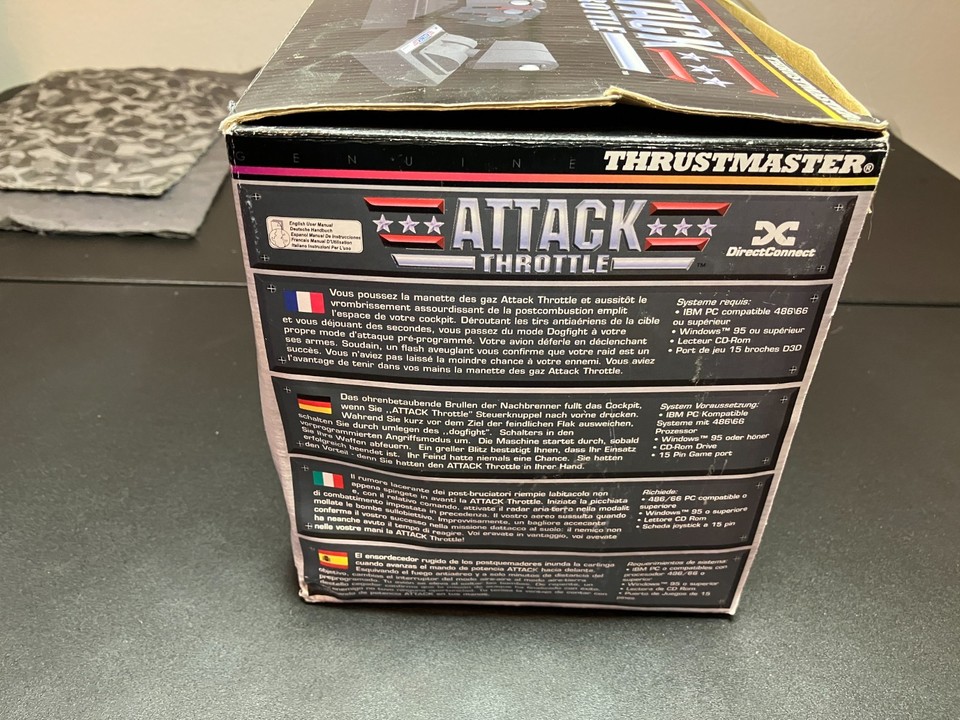 Vintage Thrustmaster TOP GUN Joystick & Attack Throttle set – 15 pin ...