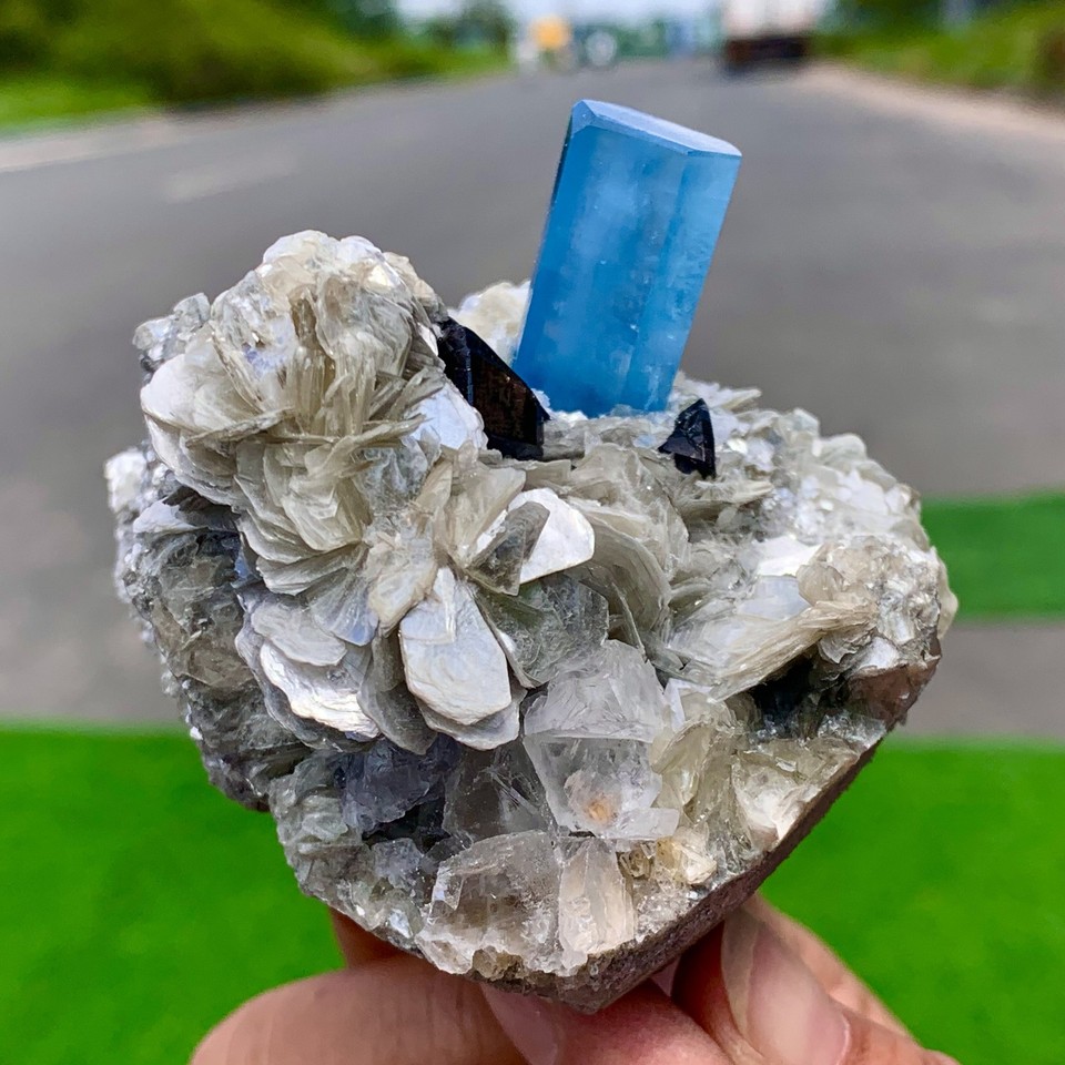280G Rare!Natural beautiful Prism shaped Aquamarine Raw Crystal ...