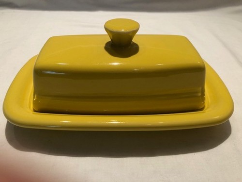 Fiestaware Sunflower Yellow Covered Butter Dish Fiesta Stick Butter HLC ...