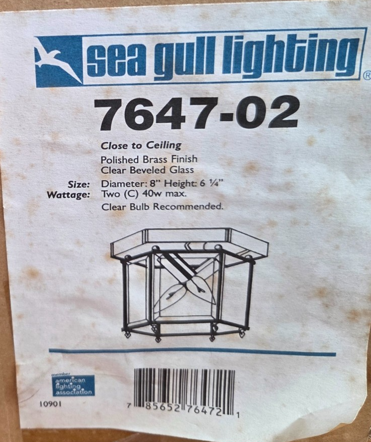 seagull lighting 7647-02 flush mount ceiling fixture | eBay