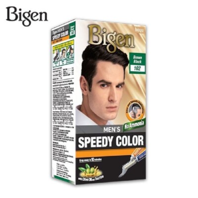 Bigen Men's Hair Dye Speedy Color Brown Black 102 Permanent Cream No ...