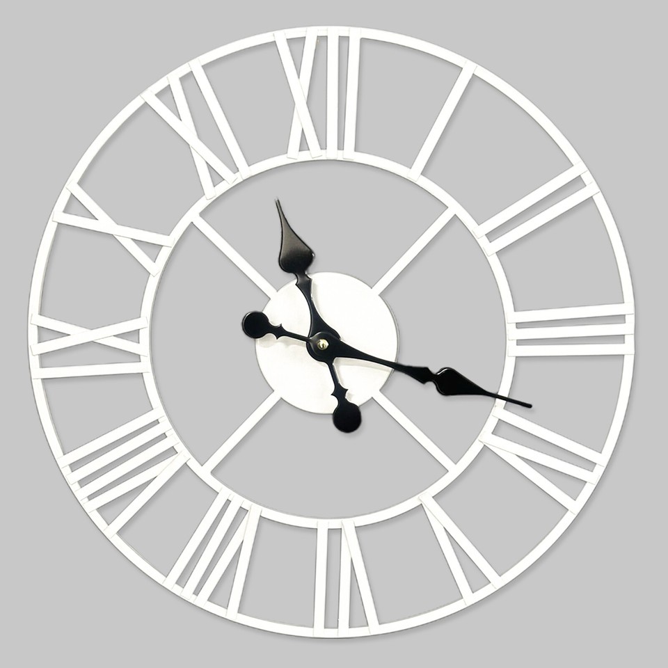 Extra Large Roman Clock Numerals Skeleton Open Face Round Wall Clock ...