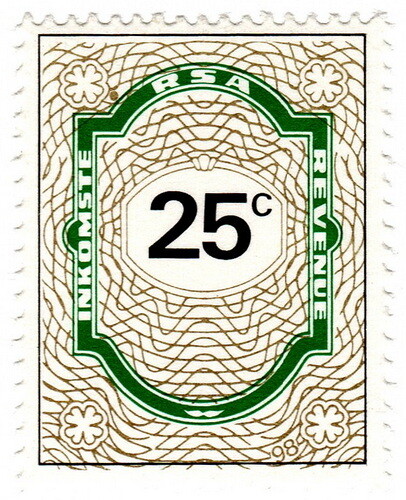 (I.B) South Africa Revenue : Duty Stamp 25c | eBay