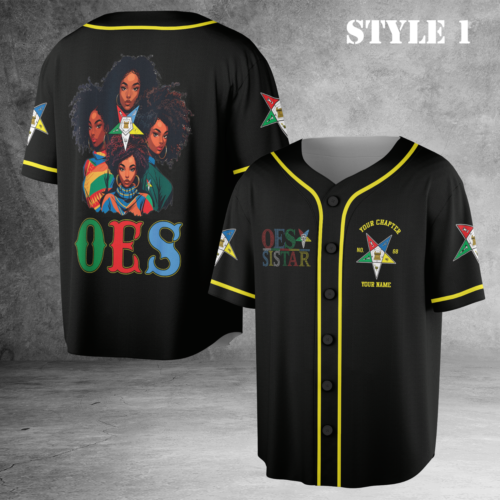 Custom Name OES Sistar Order Of The Eastern Star Baseball Jersey Shirt ...