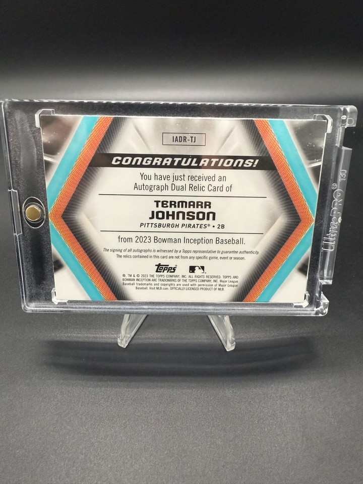 Termarr Johnson 2023 Bowman Inception Red On-Card Auto Dual Relic #3/5 ...