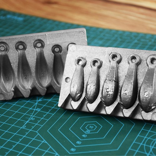Sinker Mold 1.2.3-Ounce with 5 Cavities Fishing Weight Molds Sinker ...