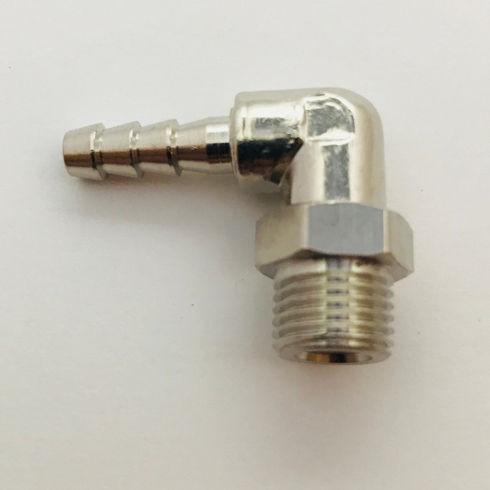 Fitting 1/4" 6mm Barb to M10 M10X1 Male Metric 90¬∞ Elbow Swivel ...