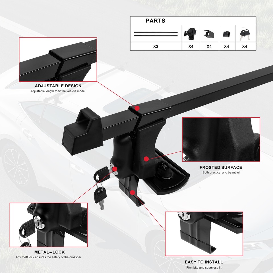 For Mini Cooper 54" Car Bare Roof Rack Cross Bar Luggage Carrier Cargo ...
