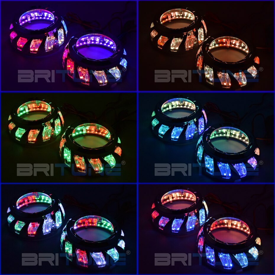RGB Angel Eyes Halo Shrouds Dynamic Halo Bezels Spiral For 3.0 inch ...