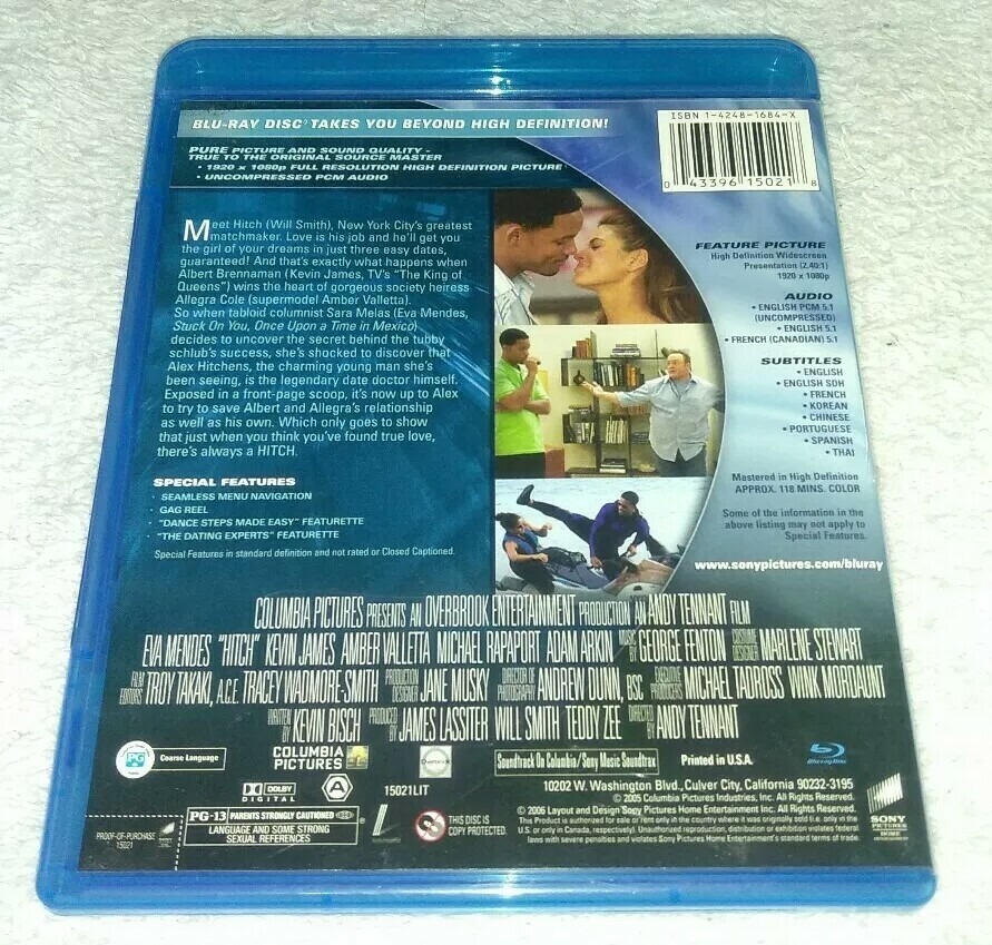 Hitch [Blu-ray] WILL SMITH 43396150218| eBay