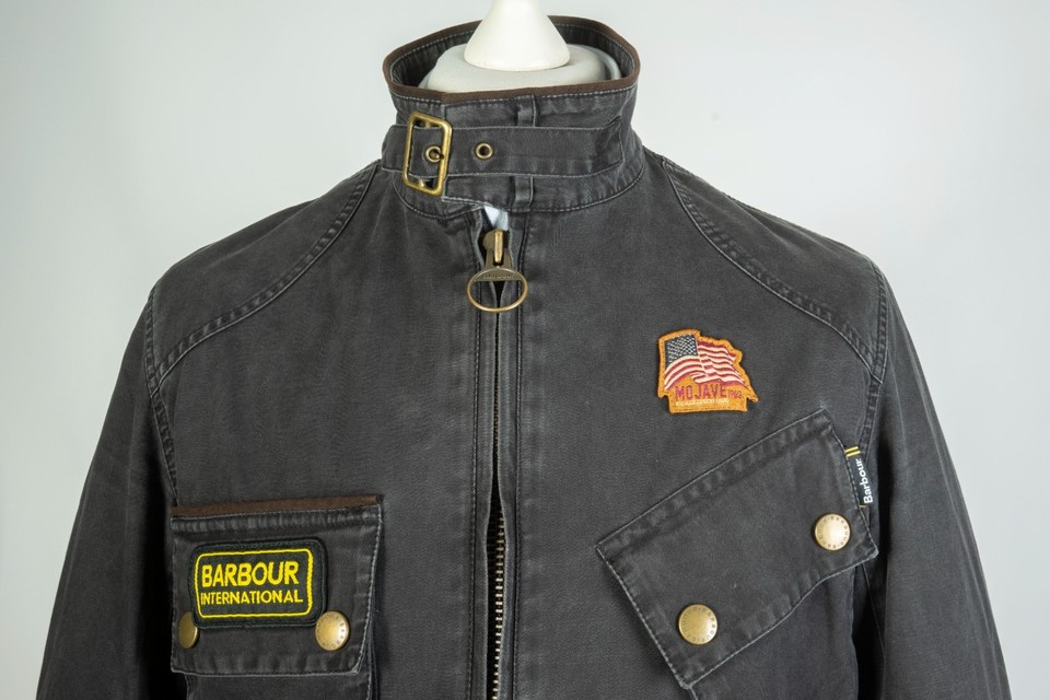 Barbour Dust Steve McQueen Black Mens Bomber Biker Jacket Coat Size M ...