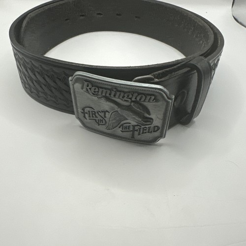 Bianchi 36 #B8 Mens Black Tooled Woven Leather Belt 1.75" Remington ...