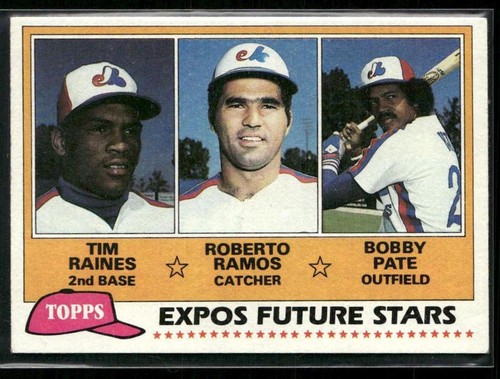 1981 Topps Expos Future Stars (Tim Raines / Roberto Ramos / Bobby Pate ...