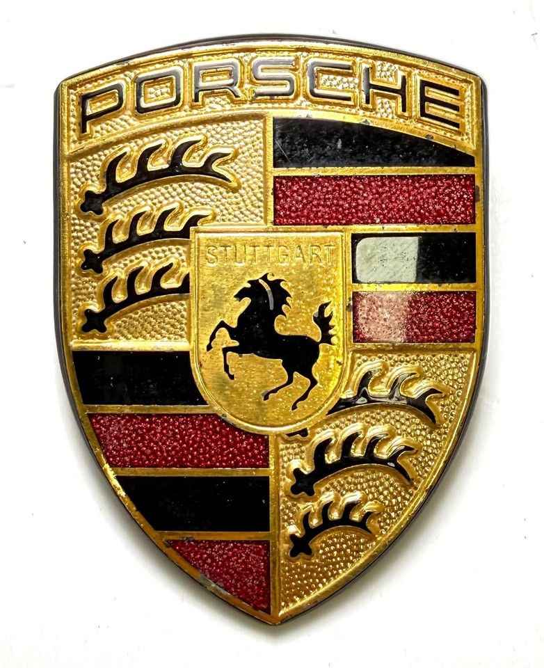 Porsche Gold Black Red Colour Crest Bonnet Badge 993 996 986 987 ...