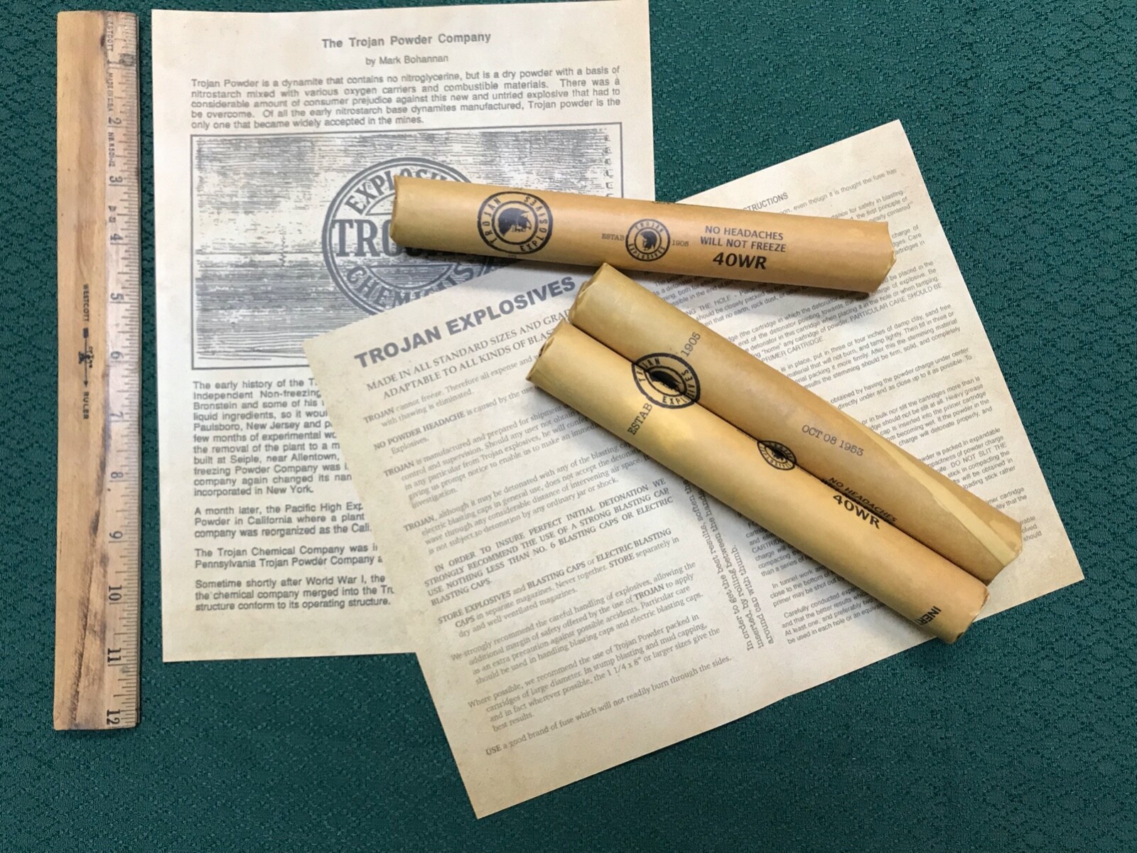 inert Trojan dynamite sticks, set of 3 w/instructions and history | eBay