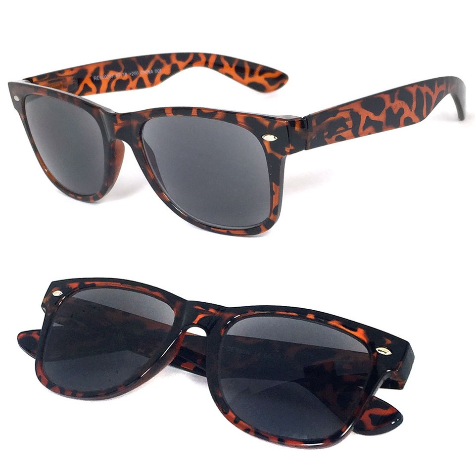 Retro Square Frame Full Lens Magnified Tinted Reading Glasses ...