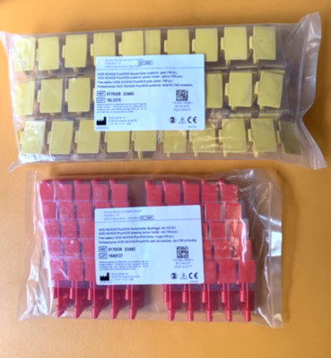 Sirona XIOS PLUS 100 Intraoral Sensor Holder Tabs RED + YELLOW (2 pkgs ...