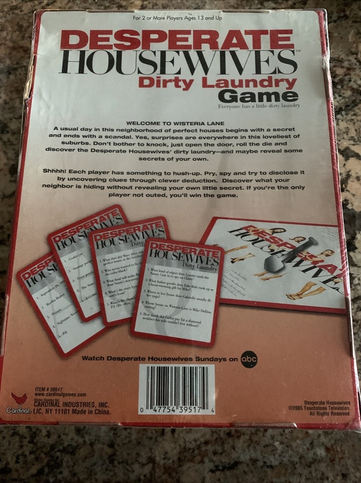 New Sealed Desperate Housewives Game Dirty Laundry Adult Party Board ...