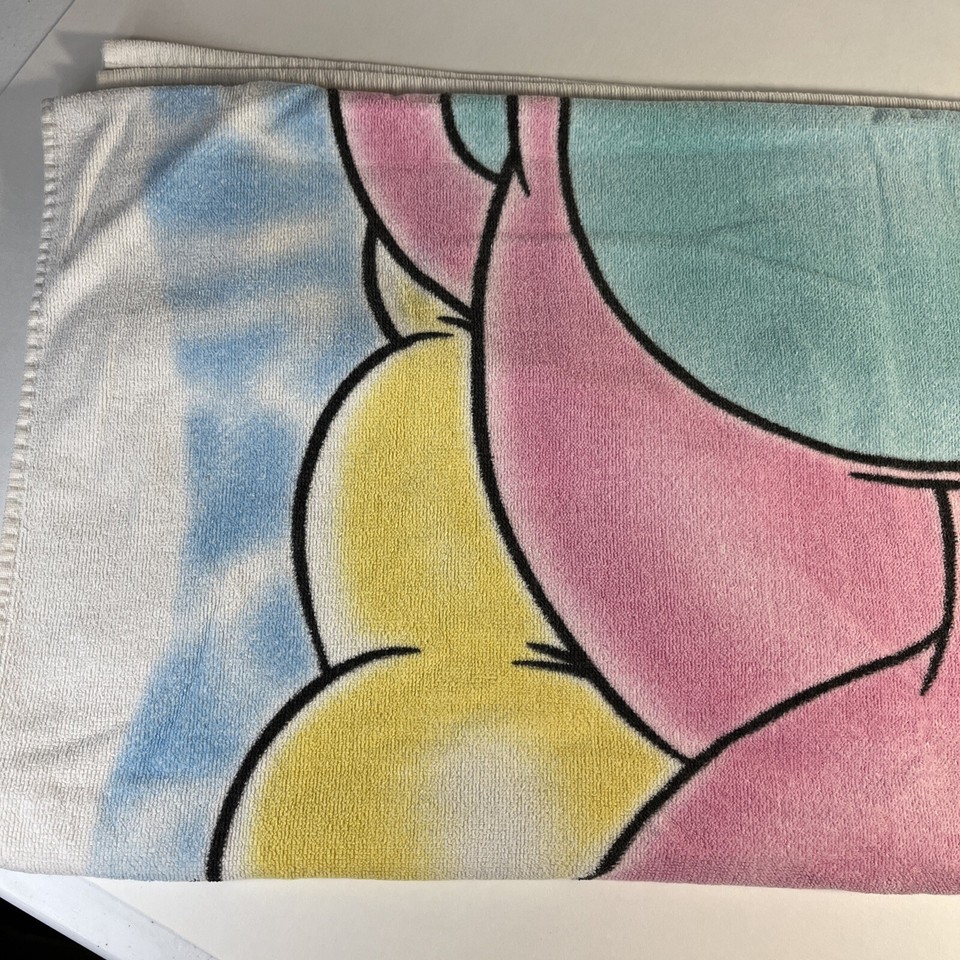 Franco Lyons Beach Towel Barney On Float w/ Lemonade Pool Vintage 1999 ...