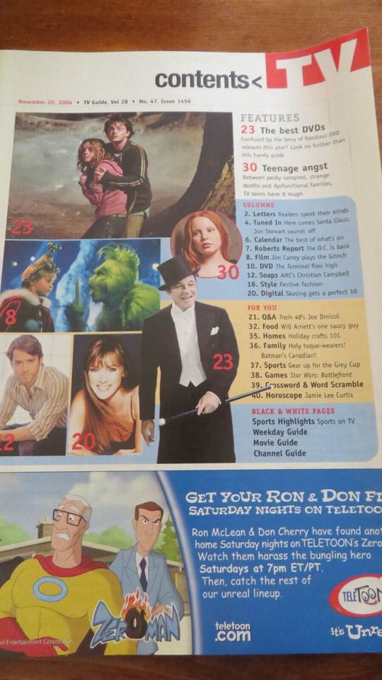 TV Guide November 20 - 2004 HARRY POTTER Jim Carrey Grinch BEST DVD's ...