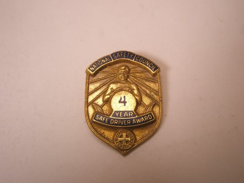 National Safety Council 4 Year Safe Driver Vintage ENAMEL Tie Tack ...