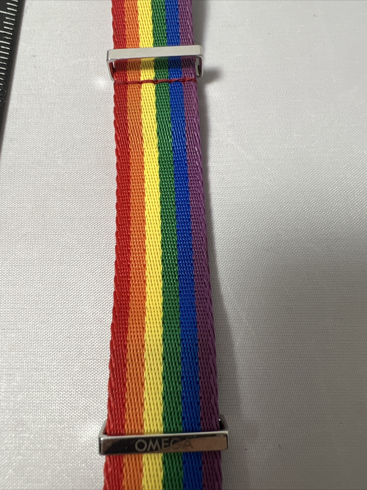 Omega Rainbow Pride Strap 20mm Canvas CWZ011611 & 94512002 Steel Tang ...