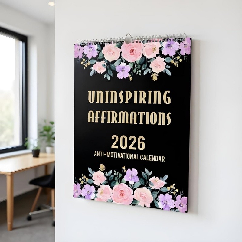 2026 Funny Ironic Motivational Quotes Wall Calendar Time Management ...