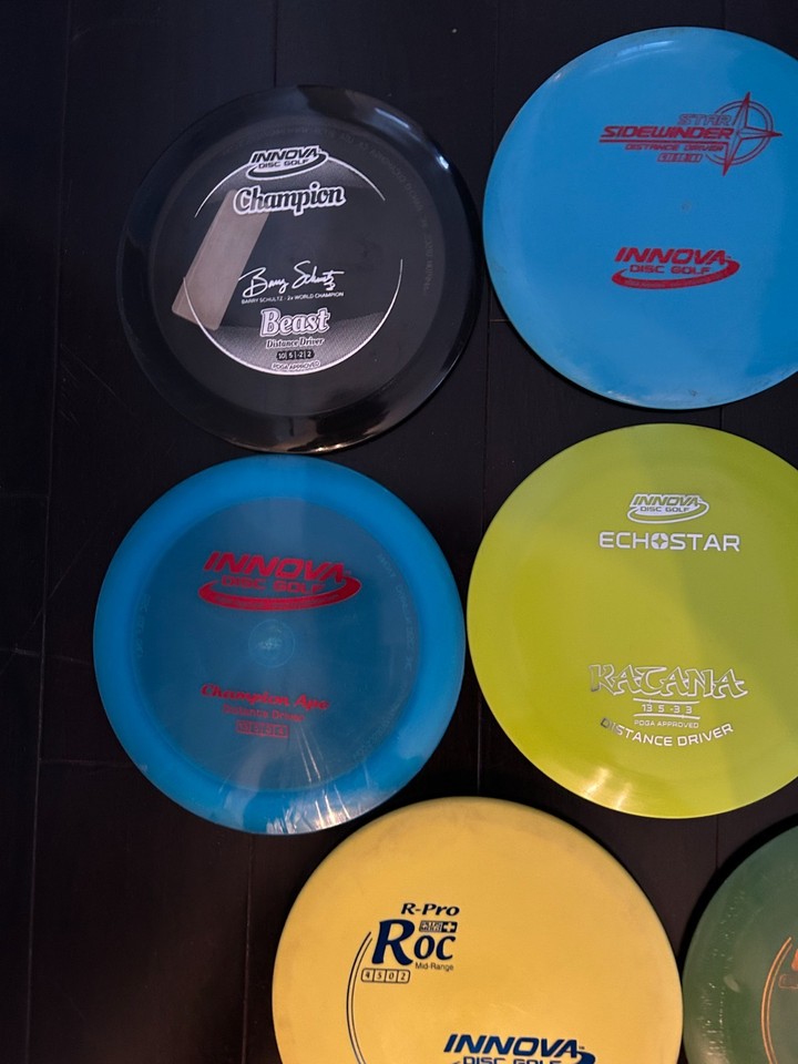 LOT of 8 Golf Discs INNOVA Sidewinder Champion XT Atlas Pro Boss ...