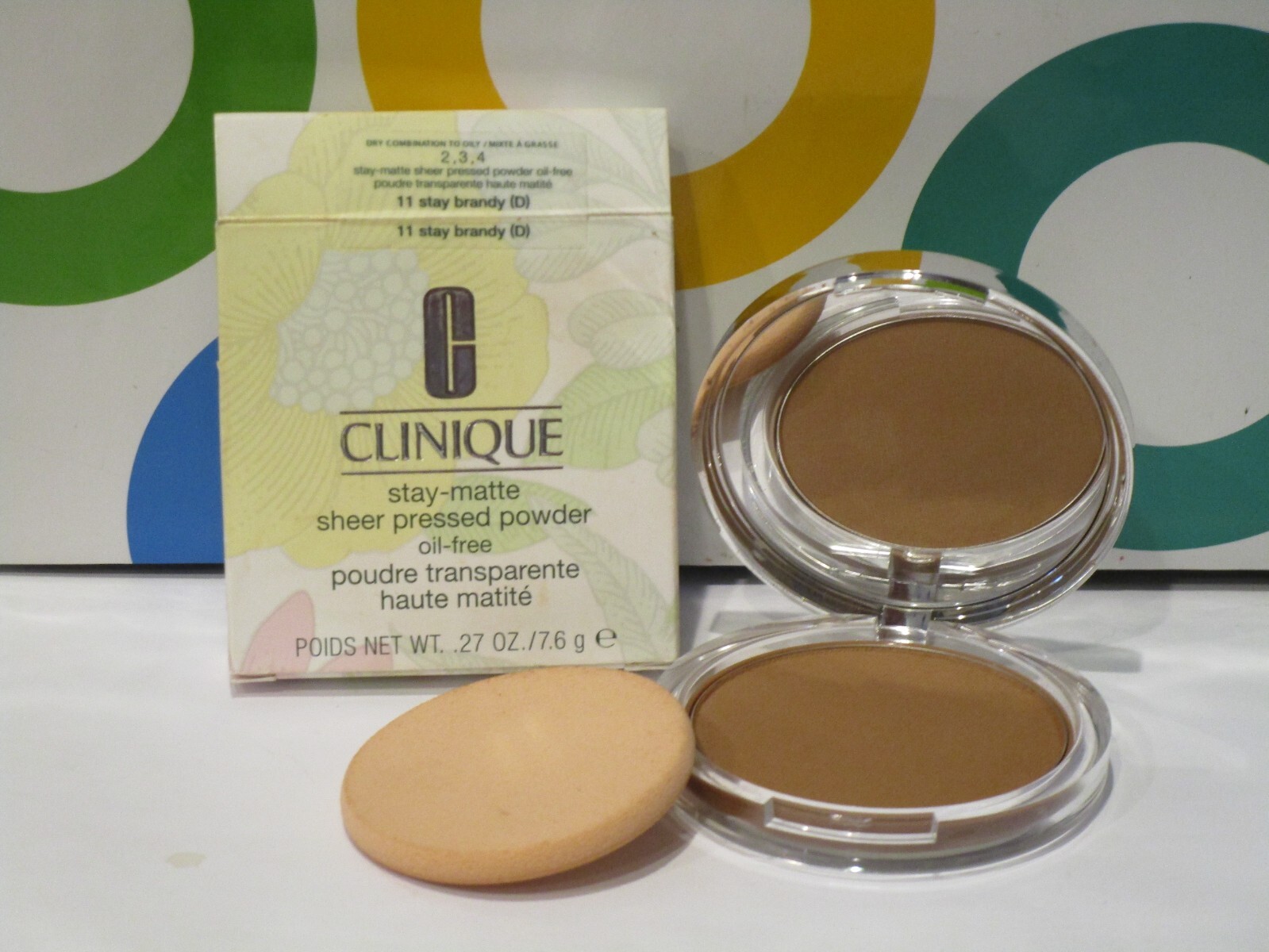 CLINIQUE ~ STAY-MATTE SHEER PRESSED POWDER ~ # 11 STAY BRANDY ~ .27 OZ ...