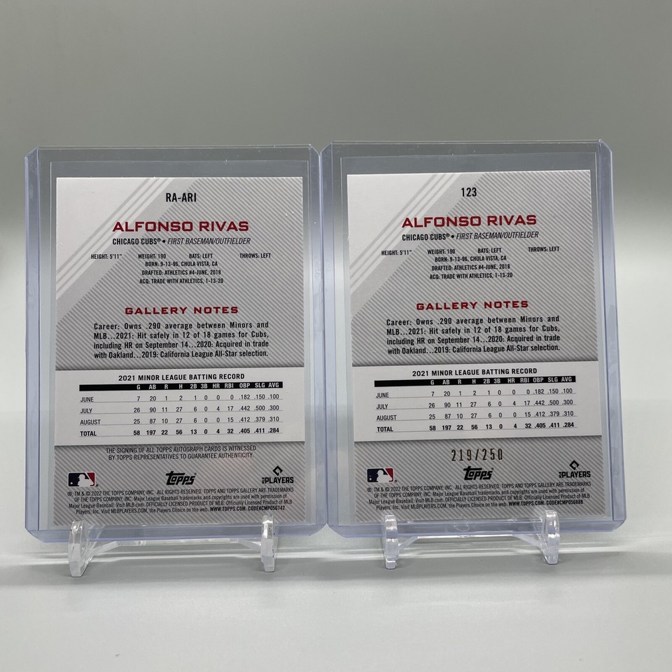 2022 Topps Gallery #RA-ARI Alfonso Rivas ROOKIE AUTO + Private Issue ...