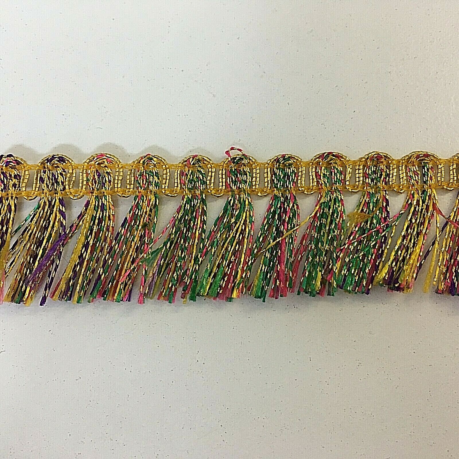 Metallic Fringe Decorative Trimming Gold & Multi Coloured £2.99 for 3 ...