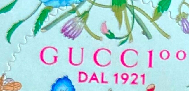 GUCCI 1oo centenary adhesive stamp 1 921-2021 | eBay
