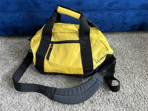 LL BEAN YELLOW Duffel Bag Heavy Duty Nylon Travel Adventure Weekender ...