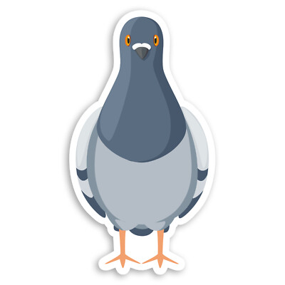 2 x 10cm Cute Taube Cartoon Vinyl Aufkleber-Taube Vögel Laptop Sticker ...