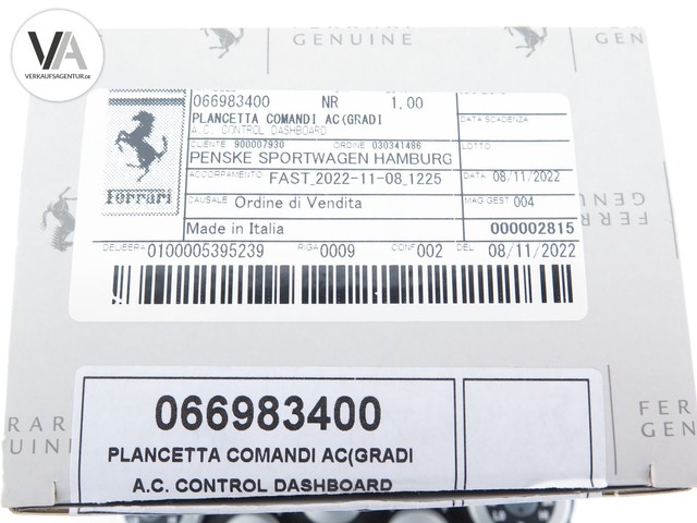 OEM Ferrari 612 Scaglietti Celsius HVAC Climate Control Switch OEM ...
