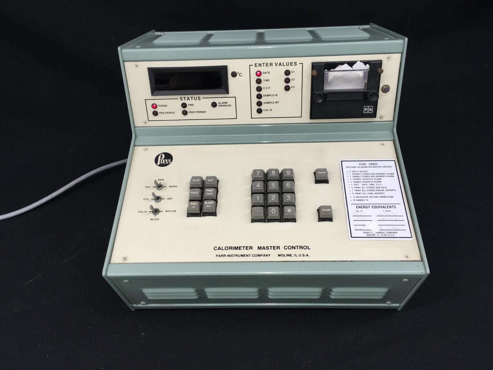 Parr 1680 Adiabatic Bomb Calorimeter Master Controller w/Manuals | eBay