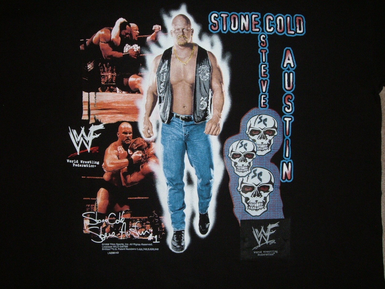 Stone Cold Steve Austin WWF T-Shirt Titan Sports Sz … - Gem