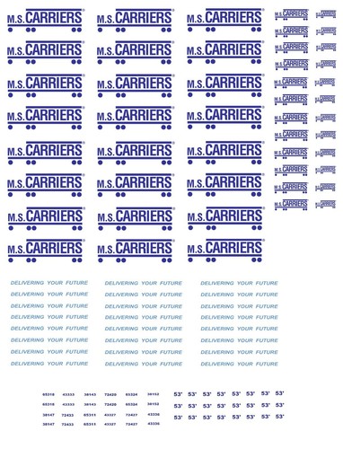 HO Scale Truck / Trailer Decals. " MS Carriers " | eBay