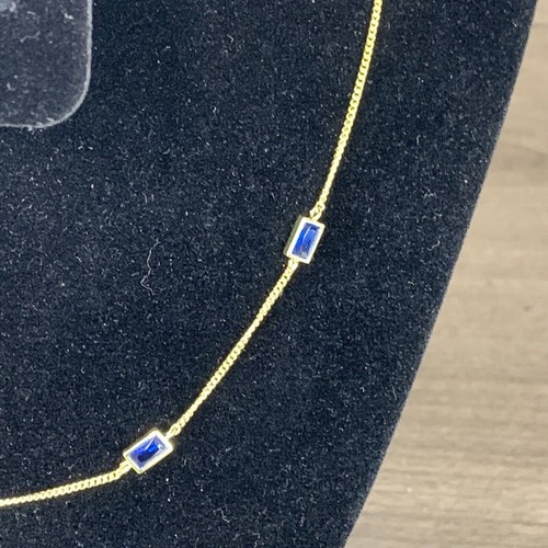 Argento Vivo Necklace 18K Gold Over Sterling Silver Blue Crystal ...