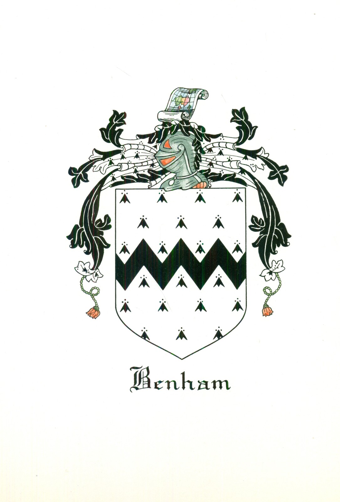 Great Coat of Arms Benham Family Crest genealogy, would look great ...