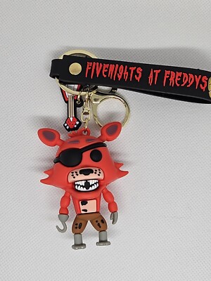 FNAF Foxy And Guitar Keychain With Wrist Lanyard Five Nights At Freddys ...