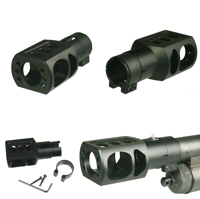 12 Ga Shotgun Muzzle Brake Clamp On Slip Over Black Aluminum For