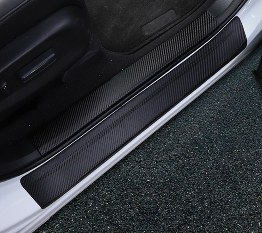 4x Accessories Carbon Fiber Car Scuff Plate Door Sill 5D Sticker ...
