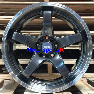XXR 555 Wheels 18 x8.5 10 +25 Chromium Black Staggered Rim 5x4.5 5x114 ...